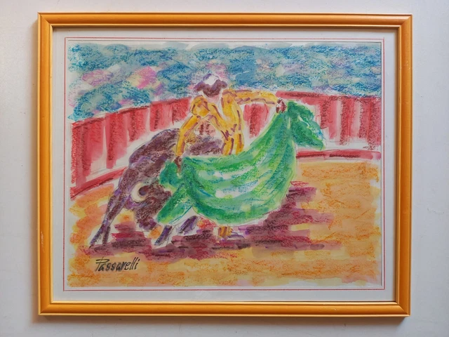 TABLEAU TORERO CORRIDA TAUROMACHIE peinture de Mario PASSARELLI - art ...