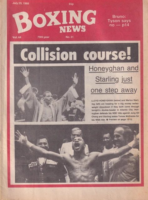 BOXING NEWS JULY 29 1988 Lloyd Honeyghan Howard Davis Frank Bruno James ...