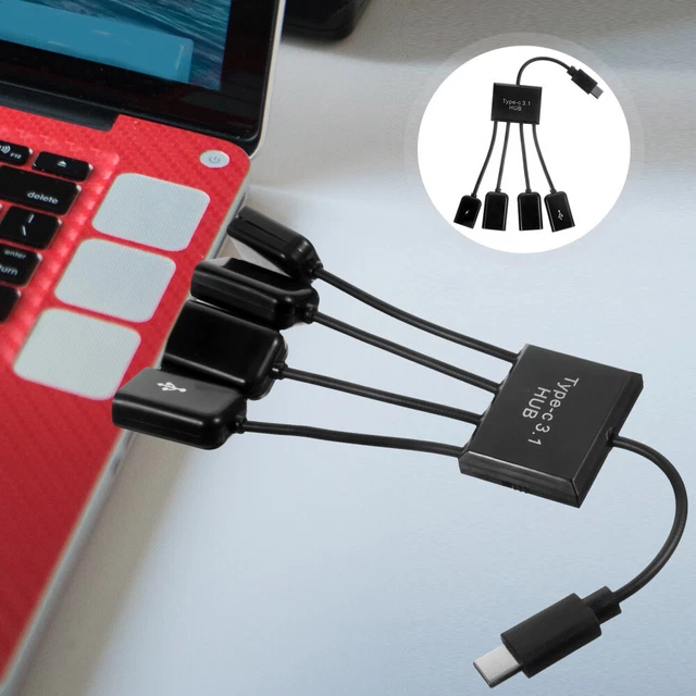 HUB EXTENSION SPLITTER Computer Hub Converter Laptop Port Hubs £6.28 ...