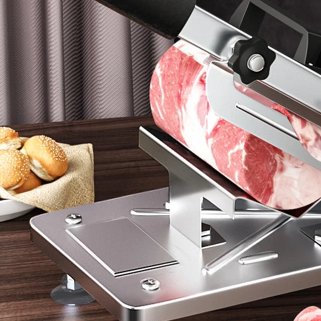 EFFORTLESS SLICING STAINLESS Steel Manual Meat Slicer Beef Mutton Roll ...