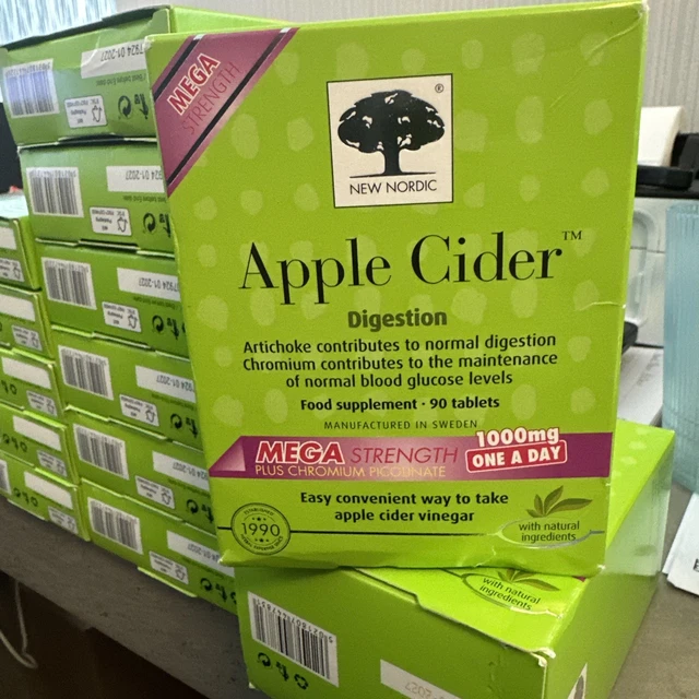 APPLE CIDER DIGESTION Mega Strength Tablets 1000 mg, 90 Tablets. Exp ...