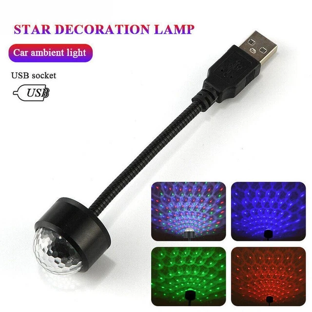 MULTICOLOR LED STARRY Sky Projections Lamp Mini USB Car Roof Star Night Light £0.01 - PicClick UK