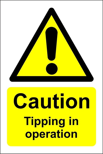 CAUTION TIPPING IN operation safety sign £2.69 - PicClick UK