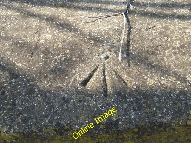 PHOTO 6X4 BENCH mark on the former railway bridge, Tansor Oundle c2012 ...