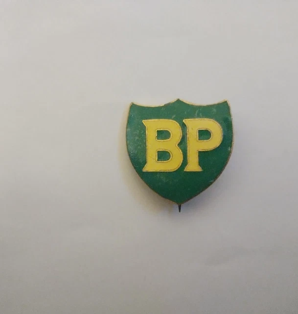 VINTAGE ENAMEL BP British Petroleum Pin badge oil fuel petrol Firmin ...