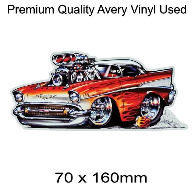 57 CHEVY CHEVROLET Decal Sticker Vintage Americana Rat Rod Hot Rod ...
