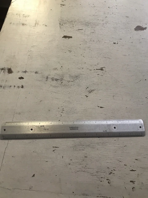 VINTAGE VEMCO DRAFTING MACHINE SCALE ALUMINUM RULER 12" 9 S 15 Pasadena ...
