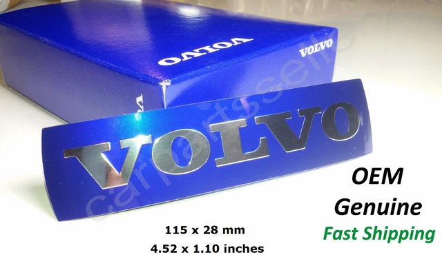 VOLVO FRONT GRILLE Badge Logo Replacement Emblem Metal 115x28mm Sticker ...