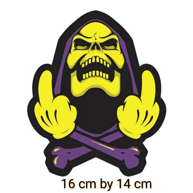 SKELETOR, GRIM REAPER rude hand gestures car wall campervan boat decal ...