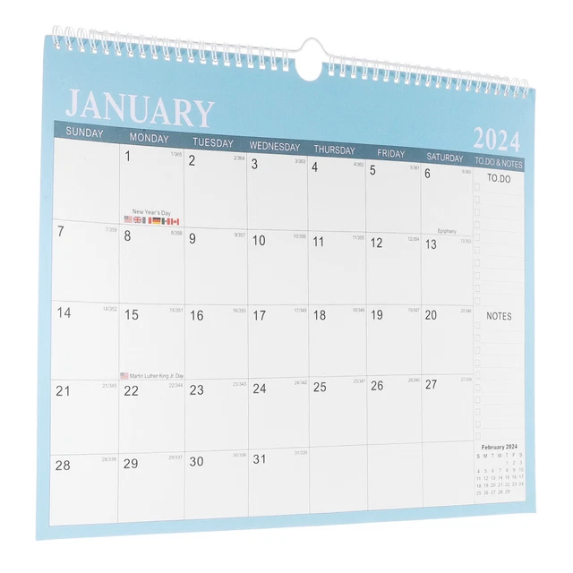 CALENDRIER MURAL CALENDRIER suspendu calendrier anglais calendrier ...