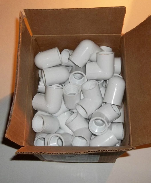 LASCO SCH 40 D2466 PVC 1" Elbow - 50 Elbows Total Brand New Full Box ...