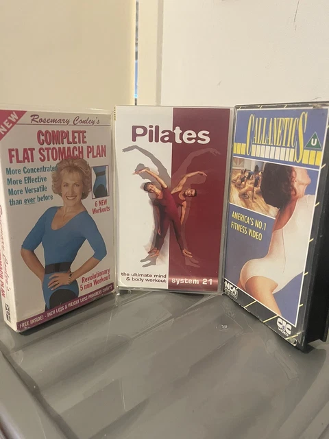 3 RETRO FITNESS VHS Videos - Callanetics - Pilates - Complete Flat ...