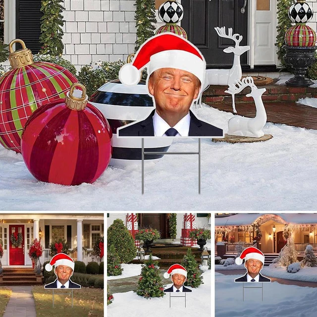 1 PCS CHRISTMAS President Election Won 2024 Yard Sign Outdoor Garden ...