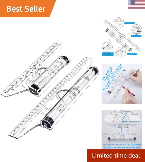 PLASTIC MEASURING ROLLING Ruler - Drawing Design Ruler for Measuring ...