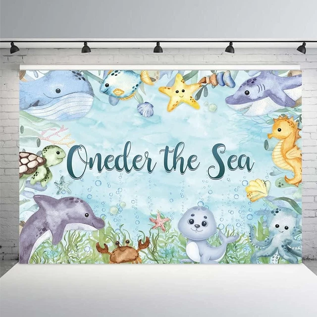UNDER THE SEA First Birthday Backdrop Under The Sea Happy Birthday ...