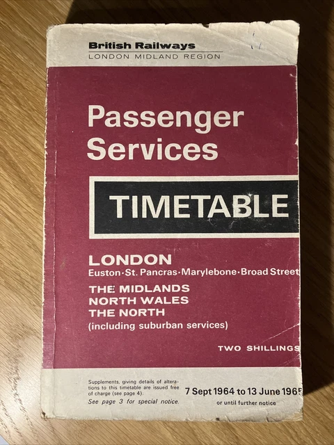 BRITISH RAILWAYS LONDON Midland Region Timetable Book Inc Map 530 Pages ...