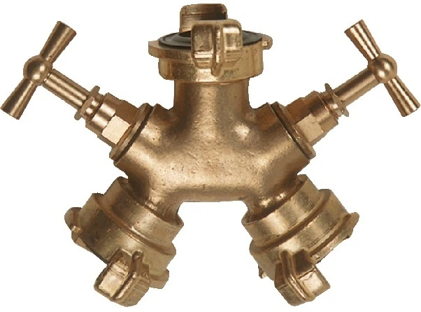 ZWEI-WEGE-VENTIL Y-VERTEILER MIT 2 x Absperrhahn System GEKA Messing 1/ ...