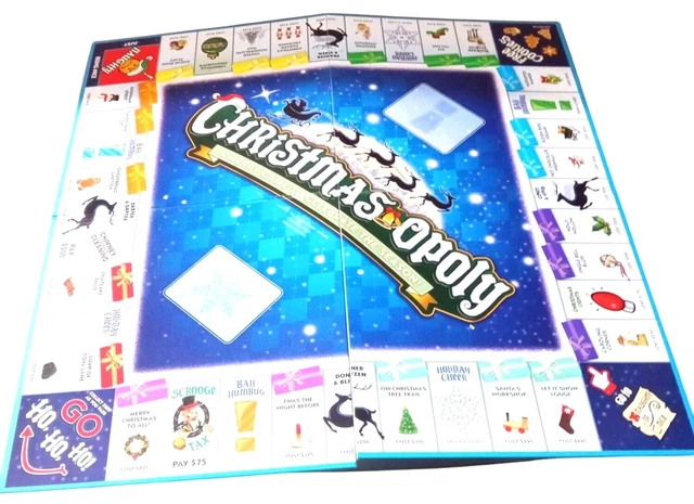 CHRISTMAS-OPOLY BOARD GAME Ages 8 & Up Christmas-Themed Monopoly Style ...