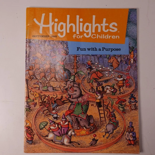HIGHLIGHTS FOR CHILDREN Magazine Sept 1990 #470 Activities Puzzles ...