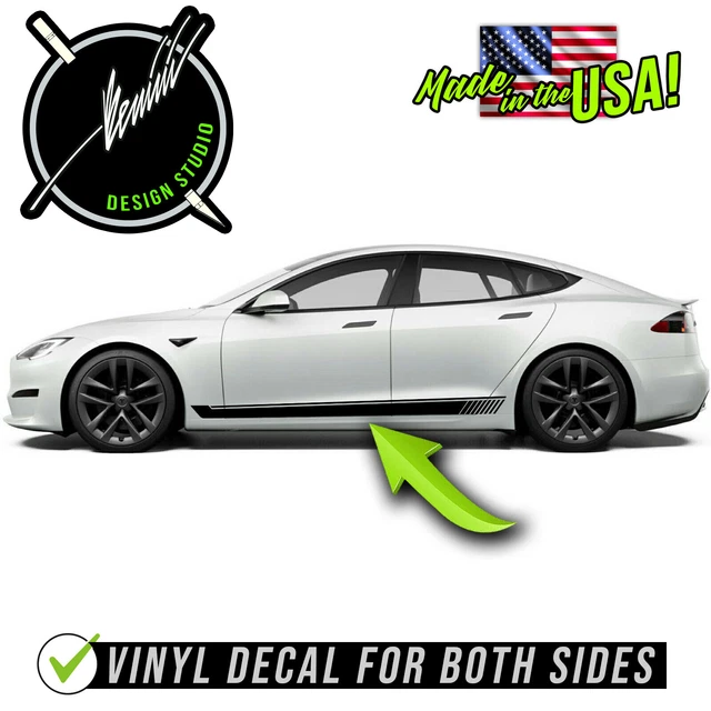SIDE ROCKER DOOR Racing Stripes Decals Fits - Tesla Model S 3 Y Plaid 2 ...