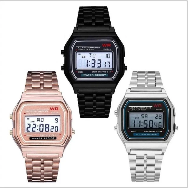 WATCH CLASSIC DIGITAL Dial Stainless Steel Bracelet A168W (No Casio) EUR 8,90 - PicClick DE
