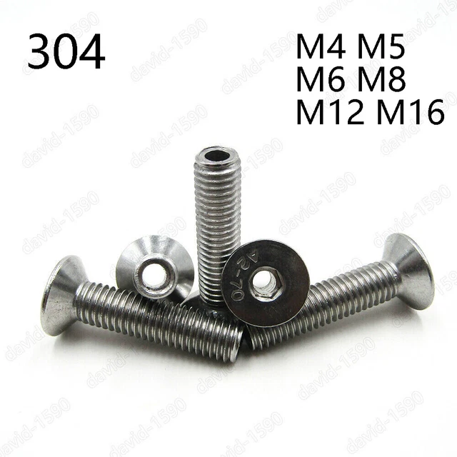 M4 M5 M6 M8 M10 Stainless Steel Hex Socket Countersunk Head Hollow Screws Bolt £25.14 - PicClick UK