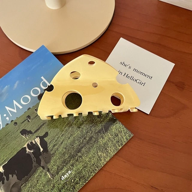 Y2K CHEESE ACETATE Hair Claw Acetic Acid Shark Clip Fashion Hair Clip ...