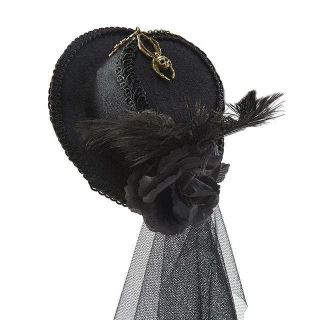 LACE VEIL STEAMPUNK Top Hat Gothic Vintage Head Gear Headband Rustic ...