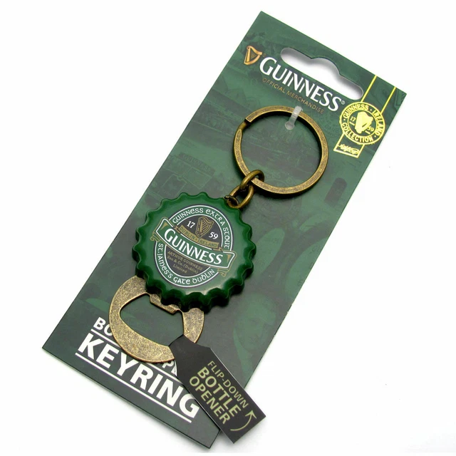 GUINNESS IRELAND COLLECTION Green Crown Cap Bottle Opener Key Ring ...