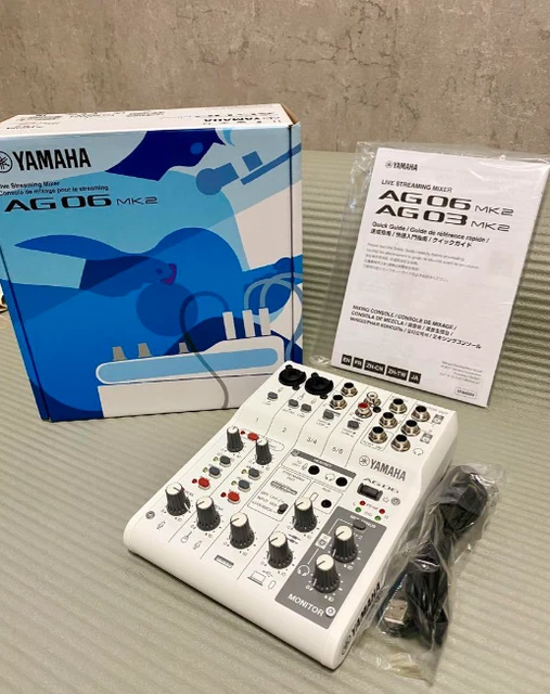 YAMAHA AG06 AG06MK2 W 6ch Live Streaming Mixer USB Audio Interface ...