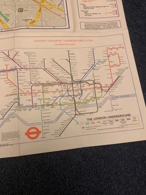 VINTAGE (1960S?) MAP of London with Underground £1.50 - PicClick UK