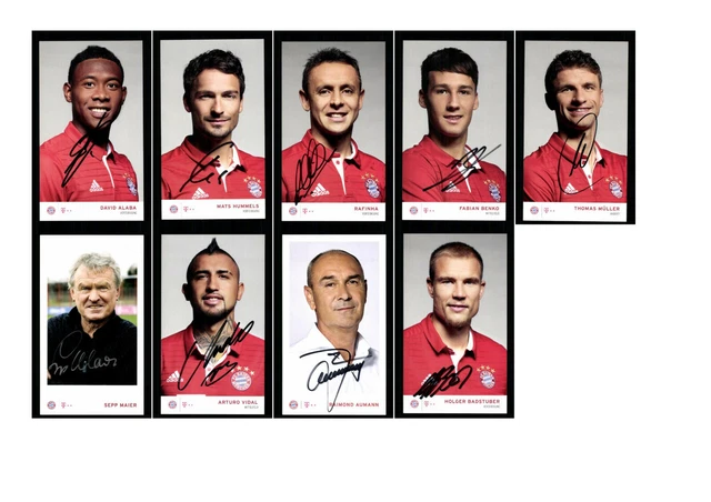 AUTOGRAMMKARTENSATZ BAYERN MÜNCHEN 2016-17 9 Karten Original Sign(3027 ...