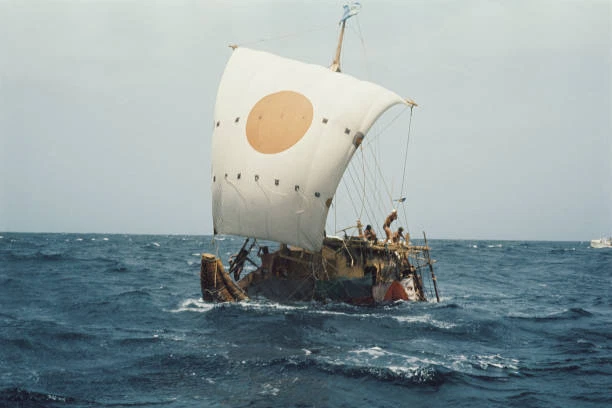 NORWEGIAN ADVENTURER THOR Heyerdahl and his crew Ra II 1970 OLD PHOTO ...