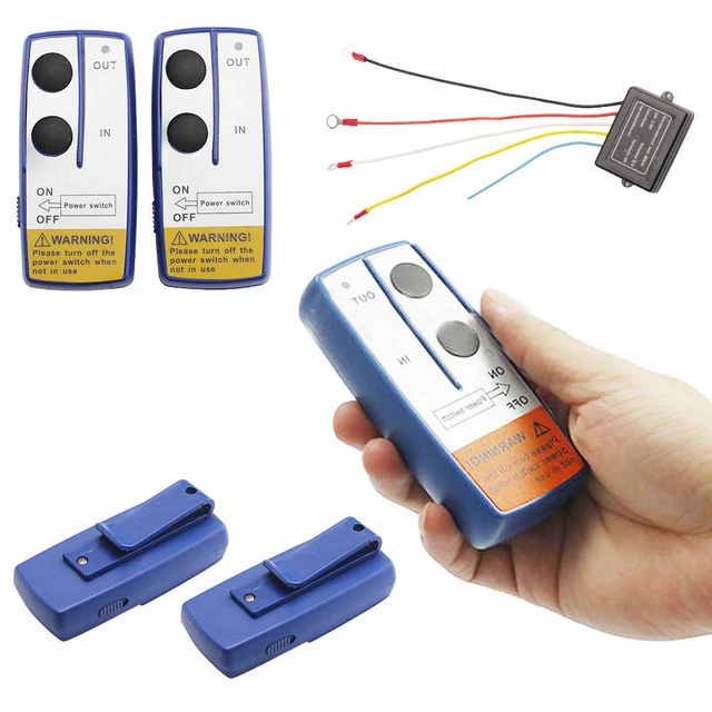 12V ELECTRIC WIRELESS Winch Remote Control Handset Heavy Duty For Truck ...