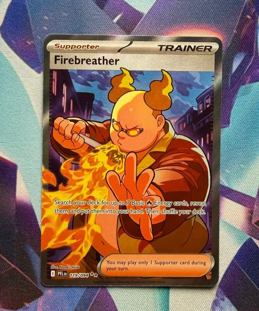 FIREBREATHER 119/094 - ME Phantasmal Flames Full Art - Pokémon TCG £5. ...
