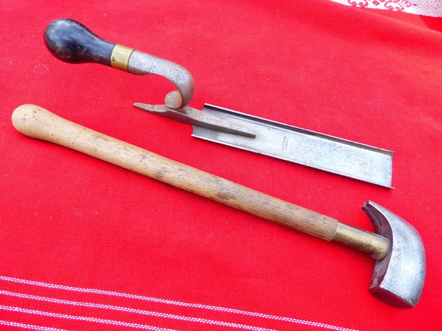 OUTIL ANCIEN BOUTOIR et brochoir de marechal ferrant fer forgé EUR 39 ...