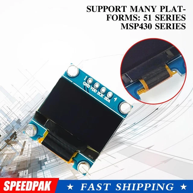 0.96& I2C IIC Serial 128 X64 blue OLED LCD LED Display Module G1B1 £2. ...