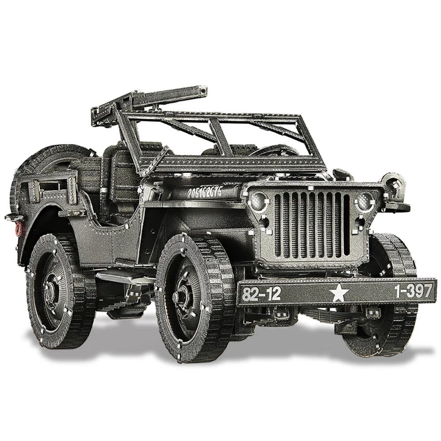 PIECECOOL 3D MODEL Kits For Adult Willys MB SUV Metal Model Puzzle Kit ...