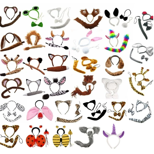 ANIMAL EARS BOW Tail Set - Fancy Dress Costume Accessory for Kids ...