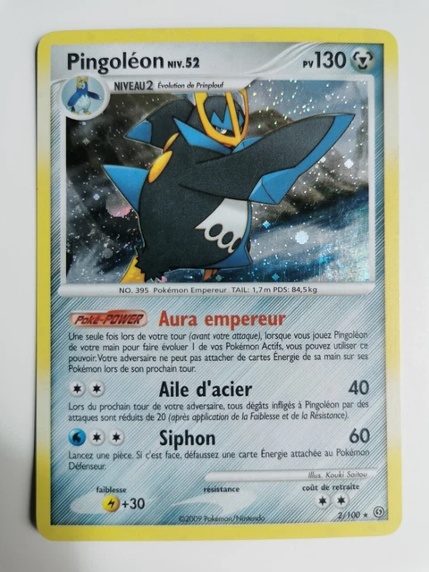 CARTE POKÉMON PINGOLEON Holographique 2/100 Diamant et Perle Tempête ...