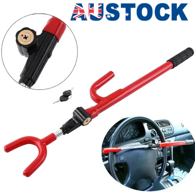 CAR STEERING WHEEL Lock Anti Theft Security The Club Twin Hooks Clamp ...