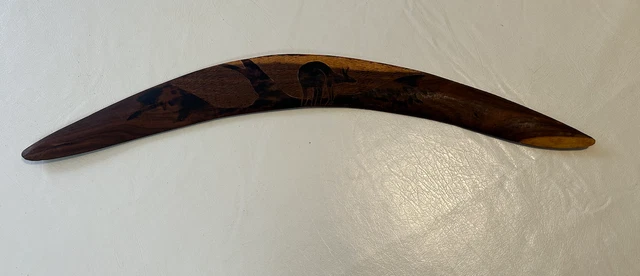 NATIVE AUSTRALIAN ABORIGINAL Boomerang Souvenir Kangaroo c1960 Mulga ...