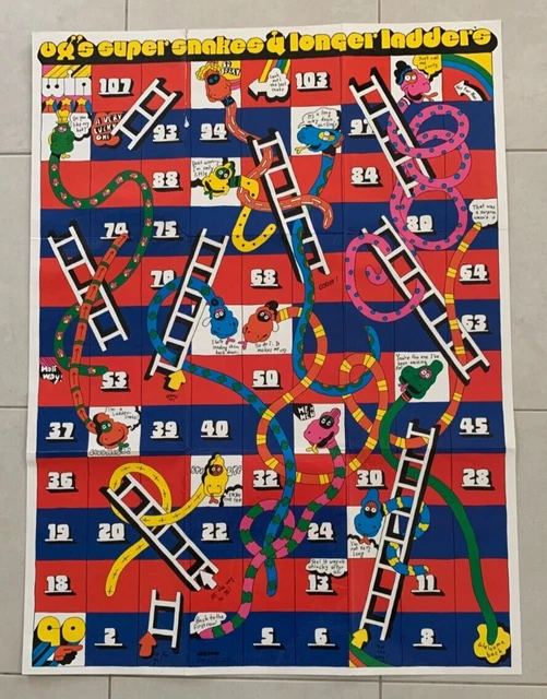 JIGSAW TOY FACTORY Vintage 1984 Snakes and Ladders Floor Game EUR 10,85 ...