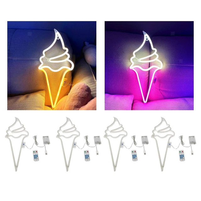 BIG ICE CREAM LED Neon Sign Hanging Decoration Light up Signs for £21. ...