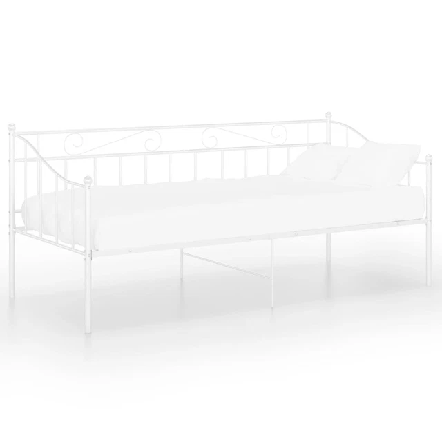 SOFA BED FRAME White Powder-Coated Metal 90x200 cm Daybed Single Side ...