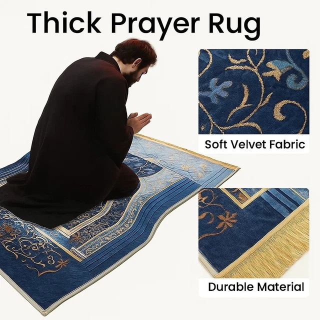 MUSLIM ISLAMIC PRAYER Rug 70×110cm Vintage Tassel Prayer Mat for Home ...