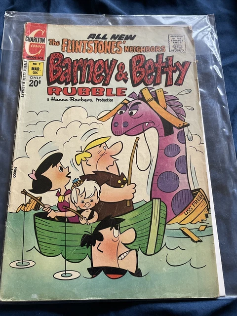 Barney And Betty Rubble 5 Charlton 1973 écriture Sur Couverture