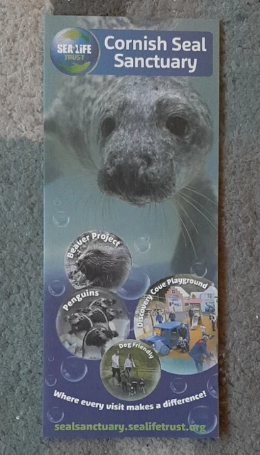 SEA LIFE TRUST Cornish Seal Sanctuary Foldout Promotional Flyer £1.69 ...
