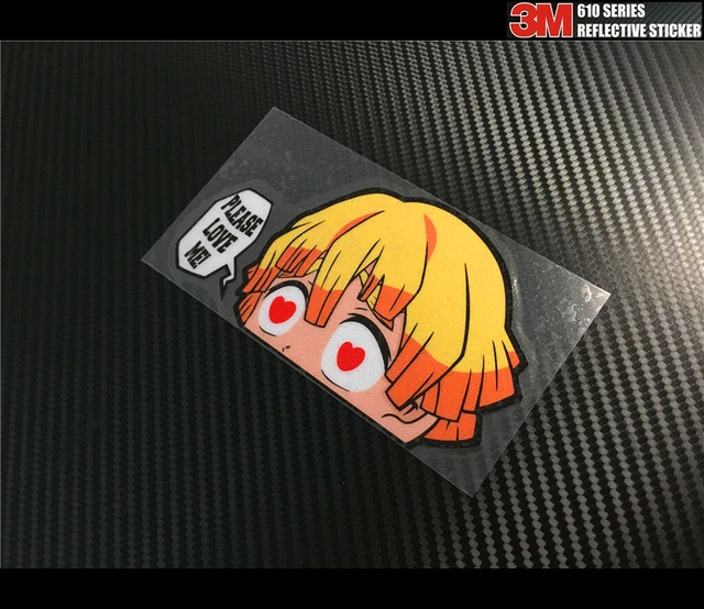 REFLECTIVE DEMON SLAYER Zenitsu Agatsuma Peeking Cute Anime JDM Car ...