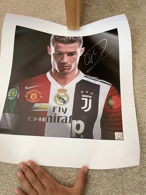 CRISTIANO RONALDO SIGNED 17x18 Limited Edition Manchester United Madrid ...